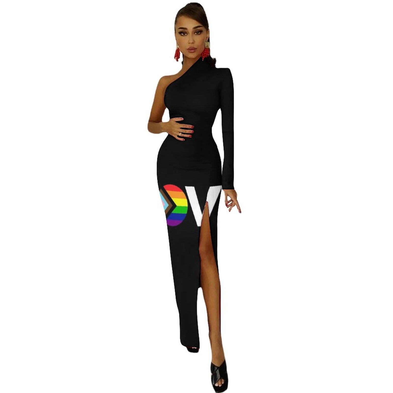 Progress Pride Flag Love Half Dleeve Split Dress summer woman dress ...