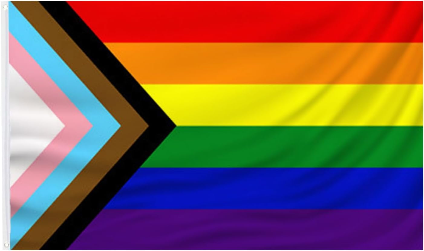 Progress Pride Flag Rainbow Flag 4.85x8 FT LGBT FLAG Polyester outdoor ...