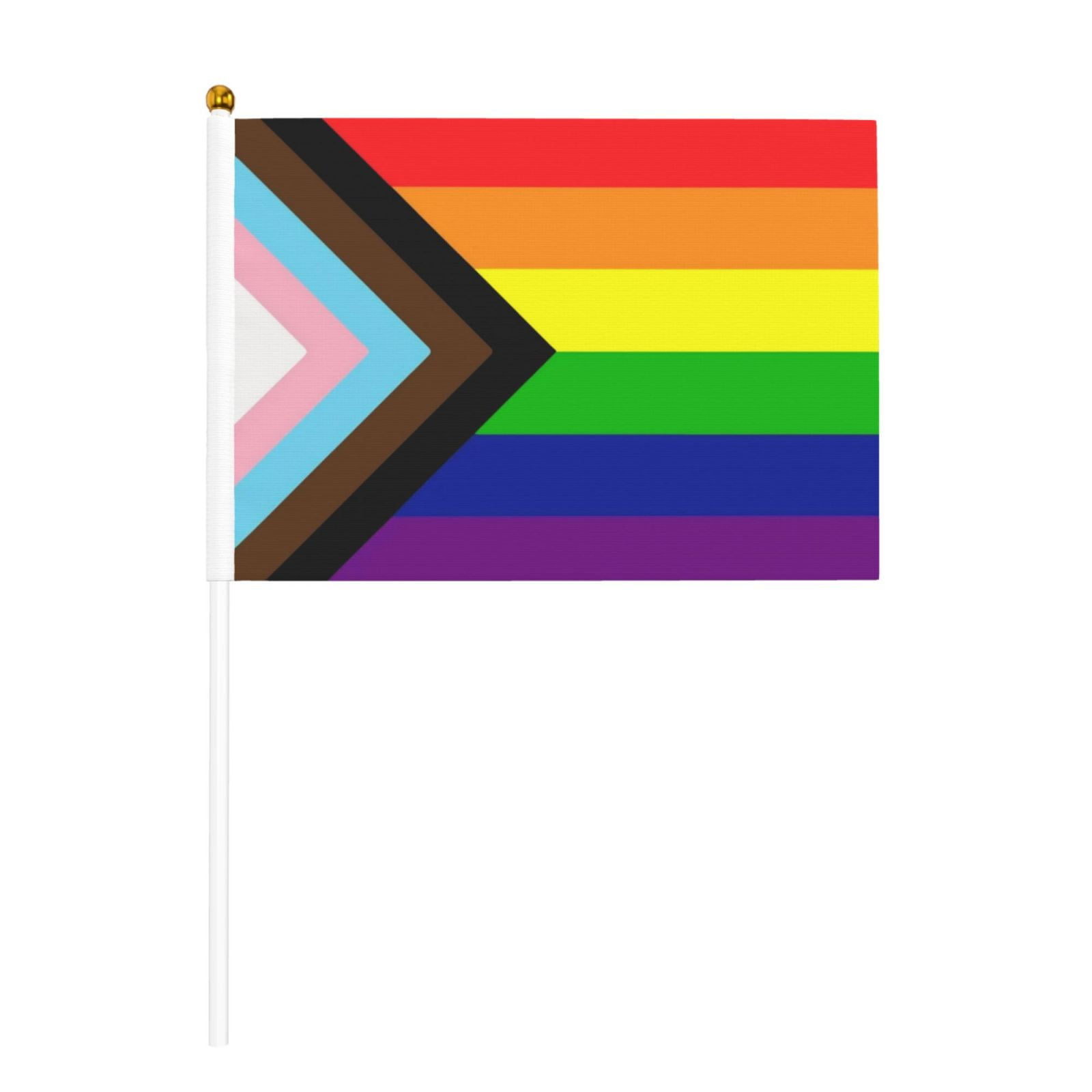 Progress Pride Flag Rainbow Gay Lesbian Transgender Bisexual Lgbtq Flags 10 Packs Mini Handheld