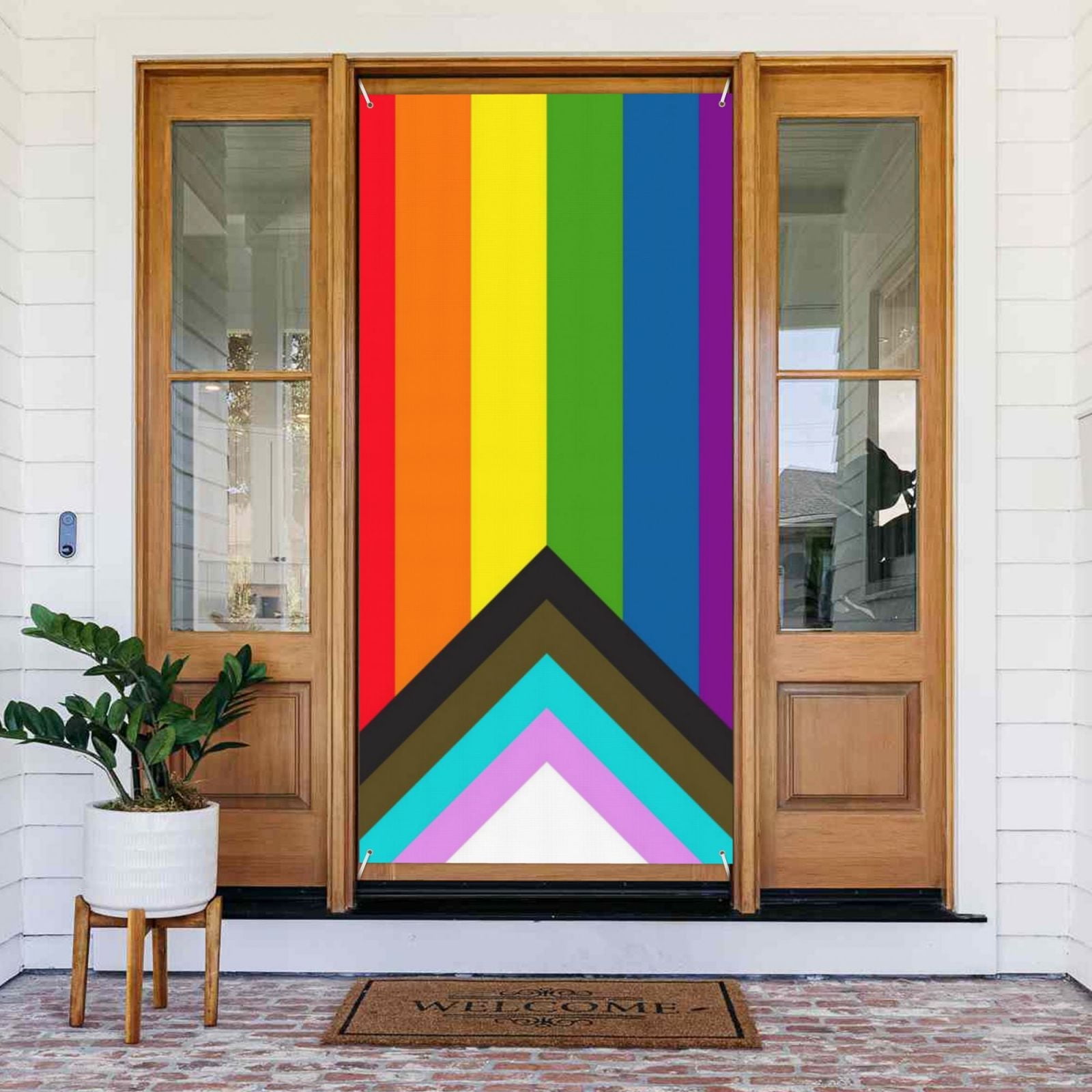 Progress Pride Flag Rainbow Gay Lesbian Transgender Bisexual Lgbtq Door ...