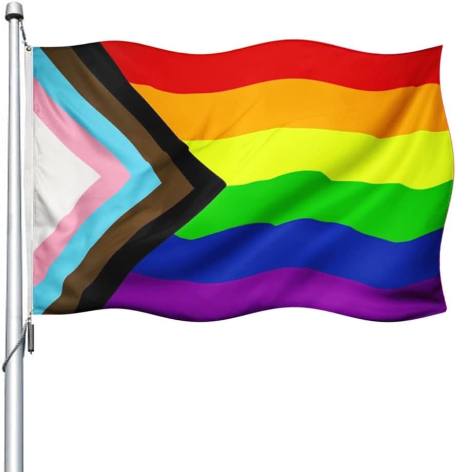 Progress Pride Flag Rainbow LGBTQ Flag 2x3 FT Single Sided Gay Pride ...