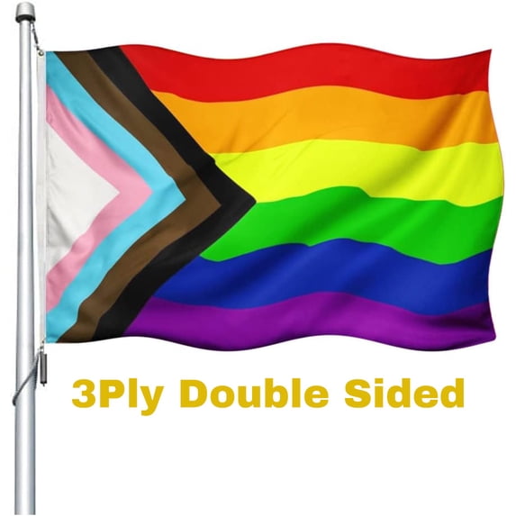 Progress Pride Flag Rainbow LGBTQ Flag 3x5 FT 3Ply Double Sided Gay ...