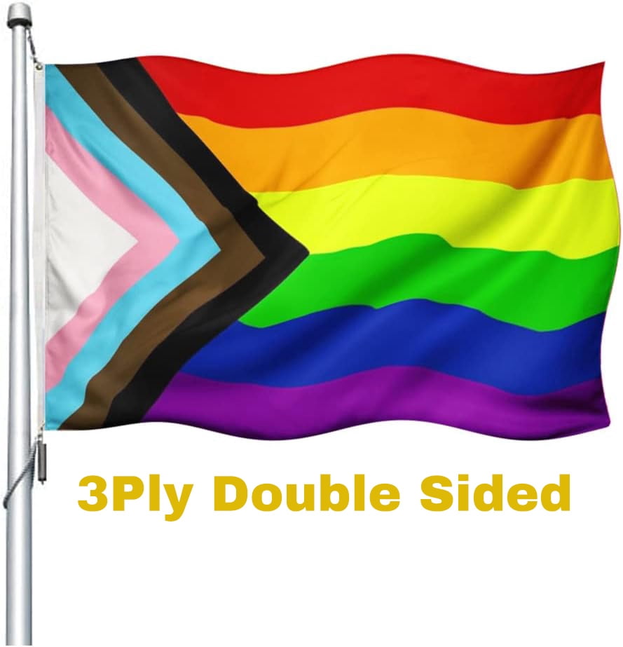 Progress Pride Flag Rainbow LGBTQ Flag 4x6 FT 3Ply Double Sided Gay ...