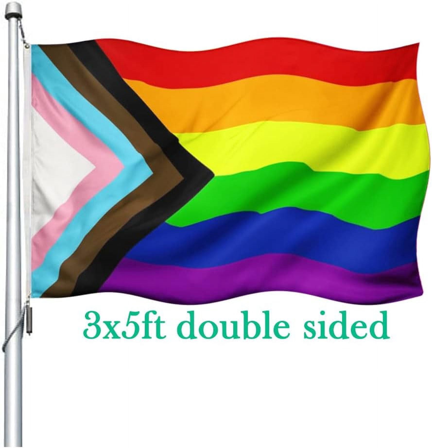 Progress Pride Flag Rainbow LGBTQ Flags 3x5 FT Double Sided Gay Pride ...
