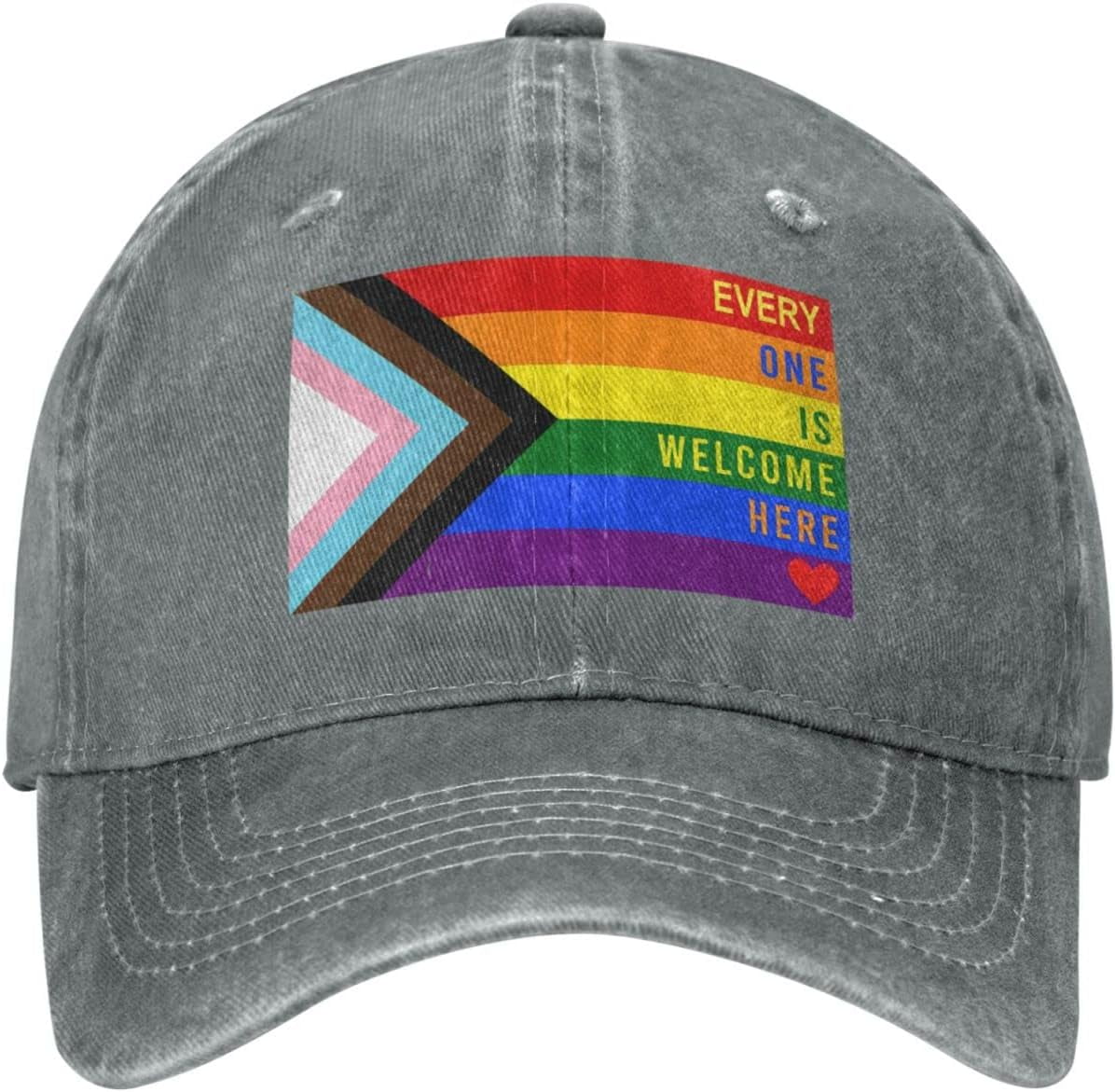 Progress Pride Flag Rainbow Transgender Bisexual LGBTQ Denim Baseball ...