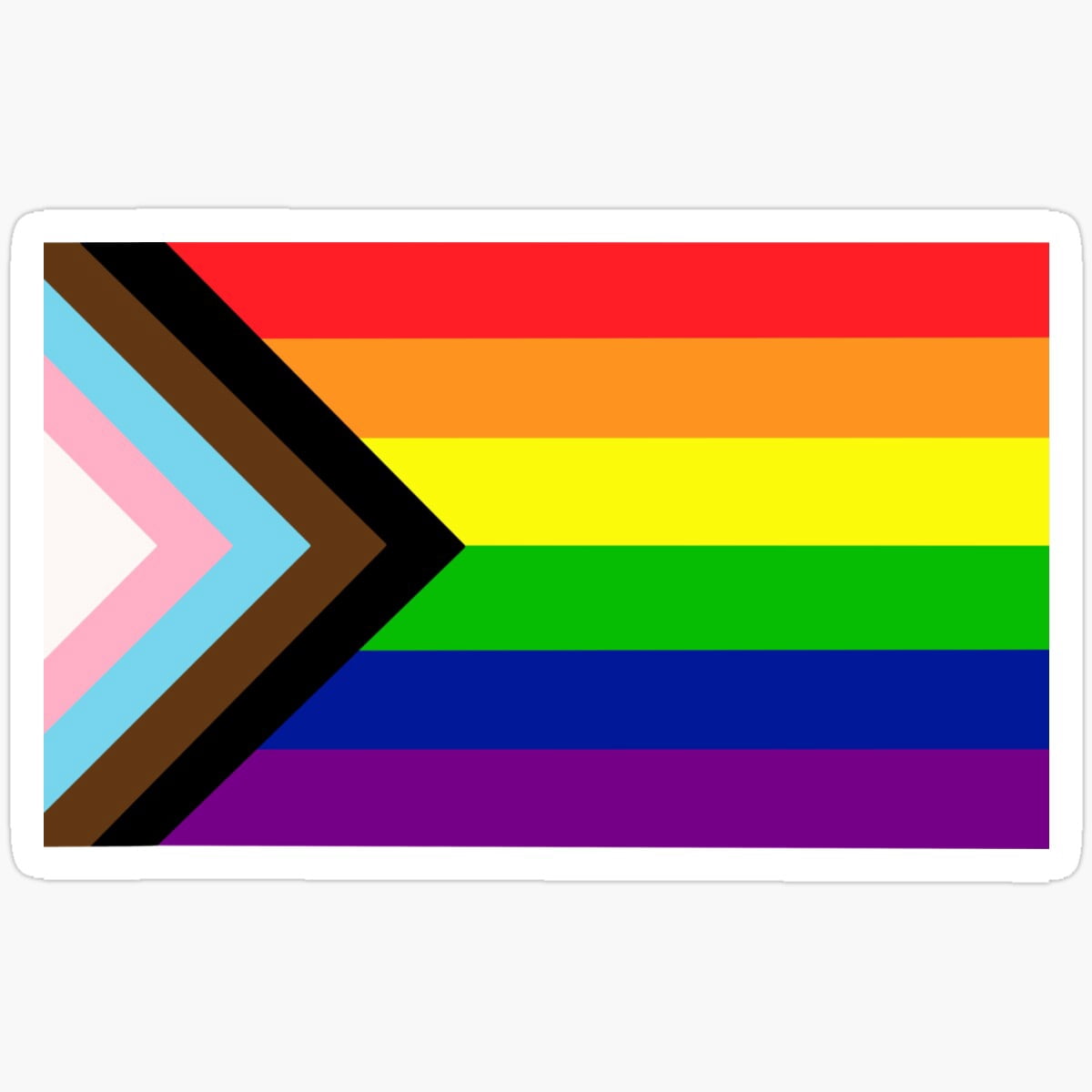 Progress Pride Flag Sticker. Gift For You - Decorate Laptops, Water ...