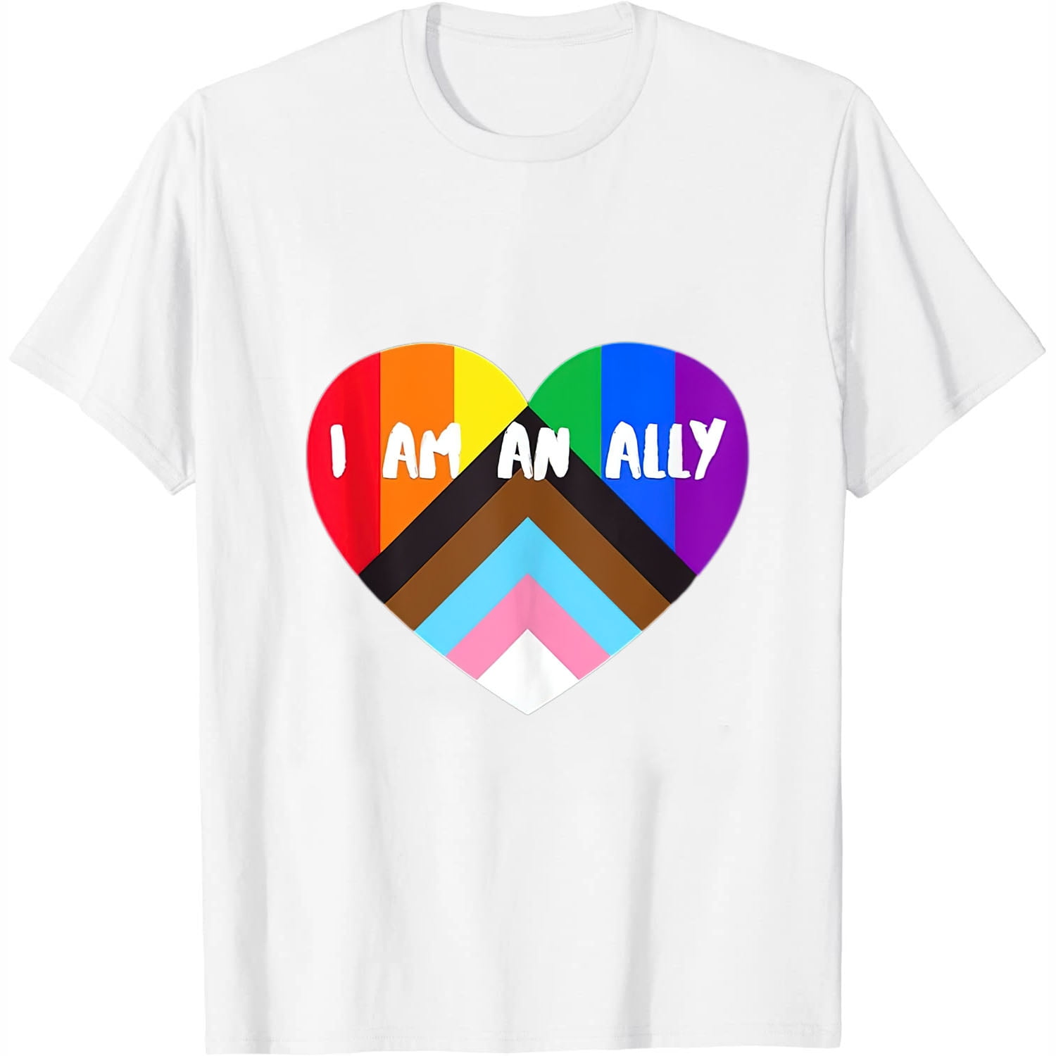 Progress Pride Heart Flag - I Am An Ally T Shirt White Medium - Walmart.com