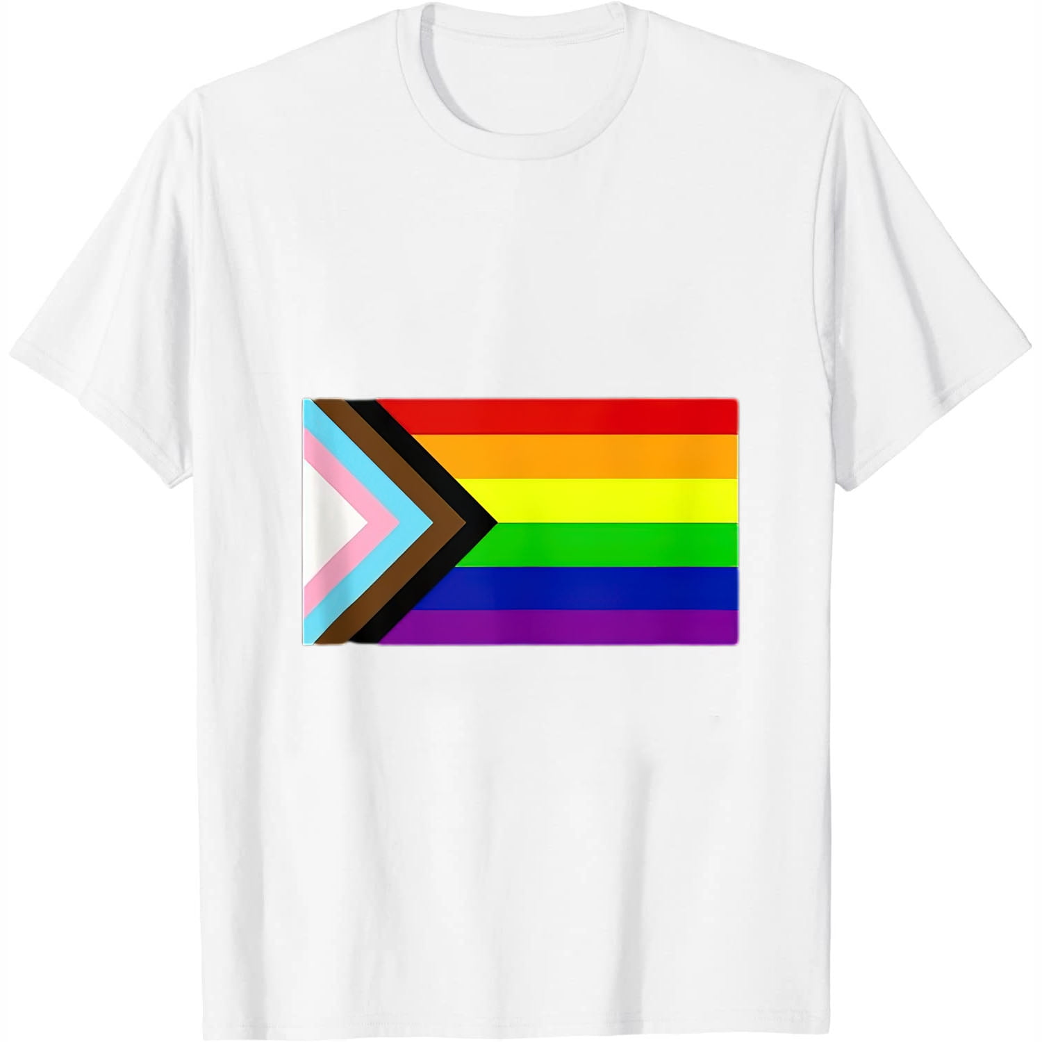 Progress Pride Rainbow Flag For Inclusivity T Shirt White - Walmart.com