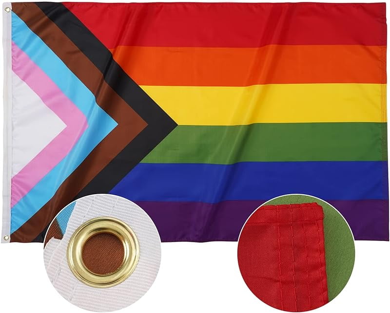 Progress Pride Rainbow LGBT Garden Flag 12x18 Inch, Double Sided LGBTQ ...