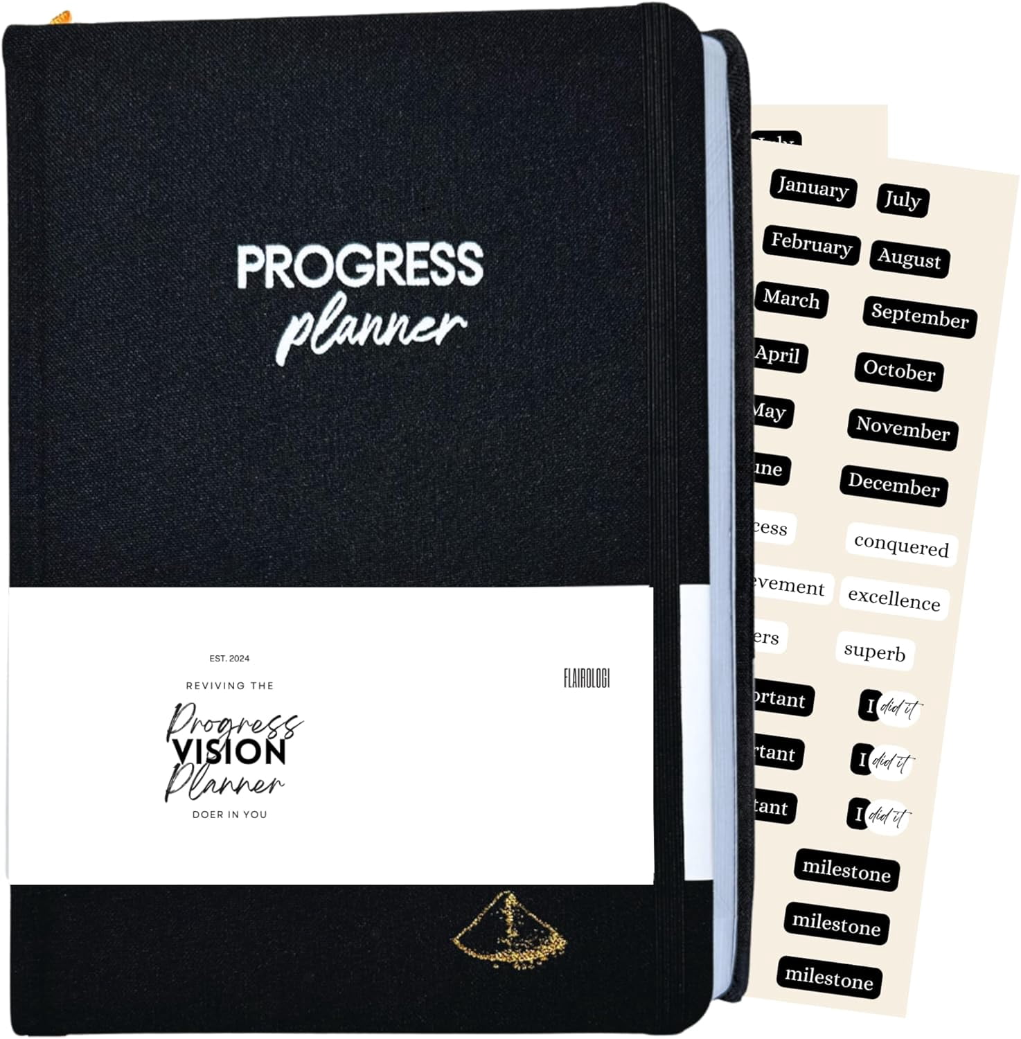 Progress Undated Planner Notebook - 365-Day Goal Setting & Productivity ...