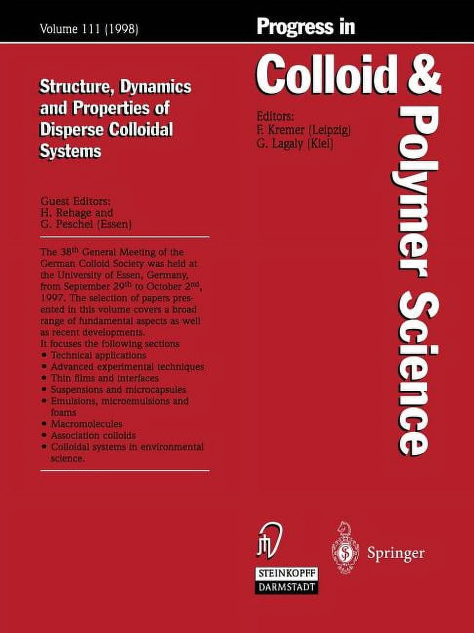 Progress in Colloid and Polymer Science Structure, Dynamics and Properties of Dispersed ...