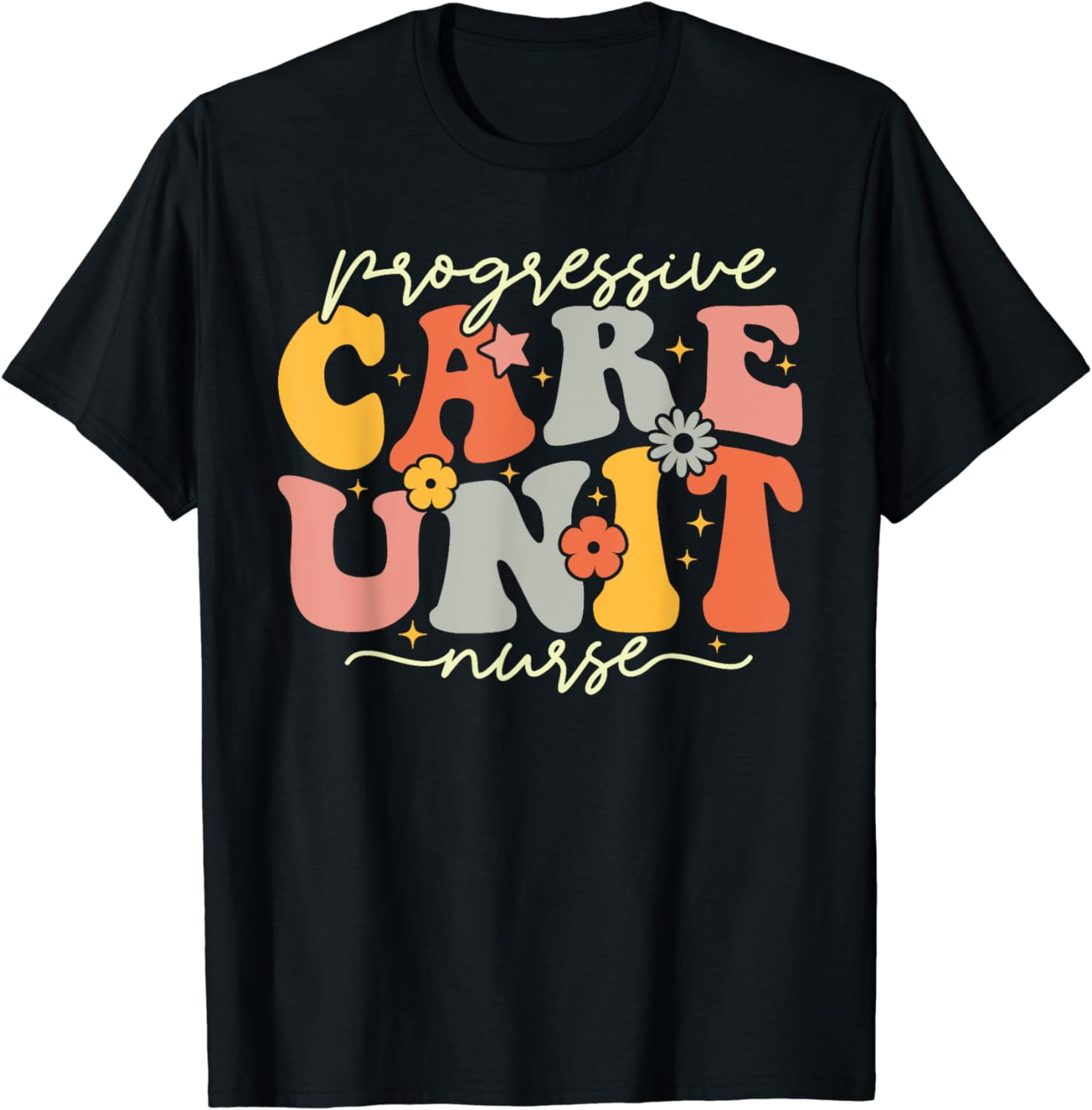 Progressive Care Unit Groovy PCU Nurse Emergency Room Nurse T-Shirt ...