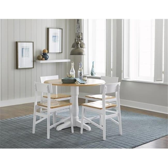 "Progressive Christy 40"" Round Wooden Kitchen Table, White Dinner ...