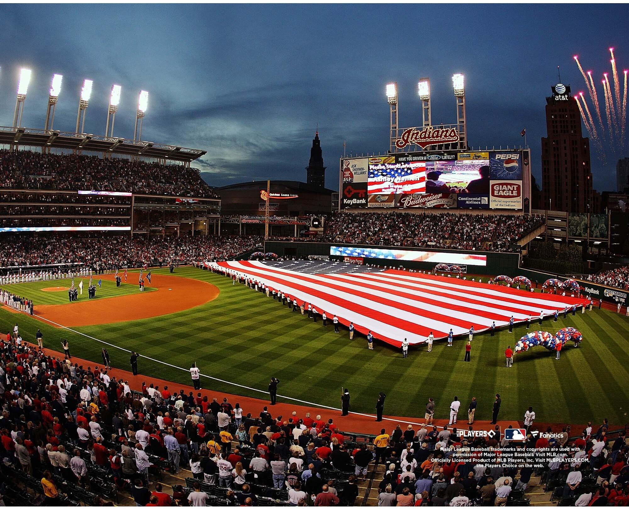 Progressive Field Cleveland Indians Unsigned 2007 ALCS National Anthem ...