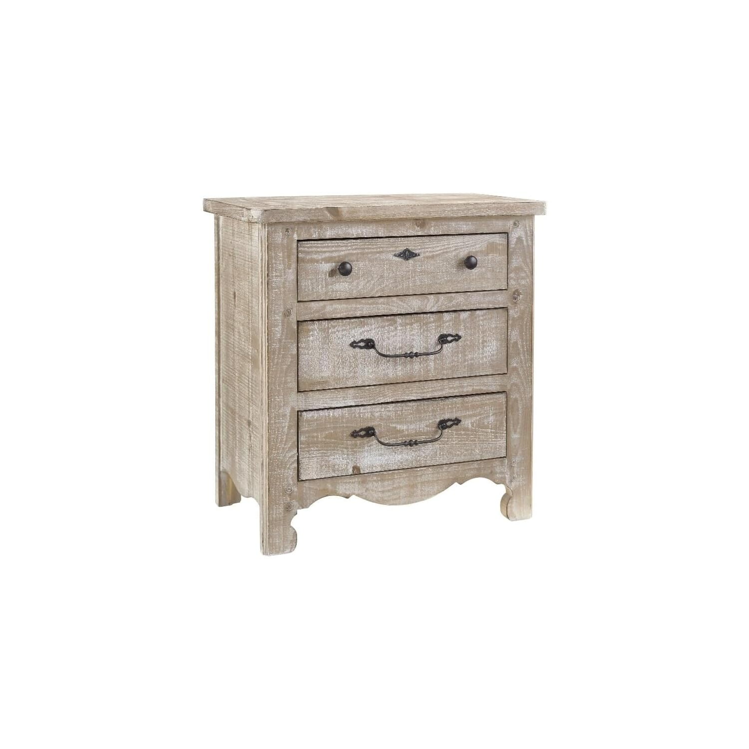 Progressive Furniture Pine Wood Chatsworth Nightstand in Chalk White ...