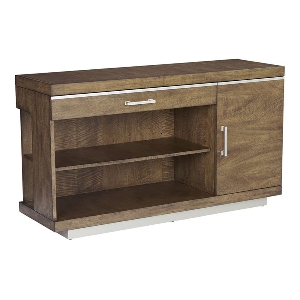 Progressive Furniture Downtown Wood Sofa/Console Table in Toffee Brown ...