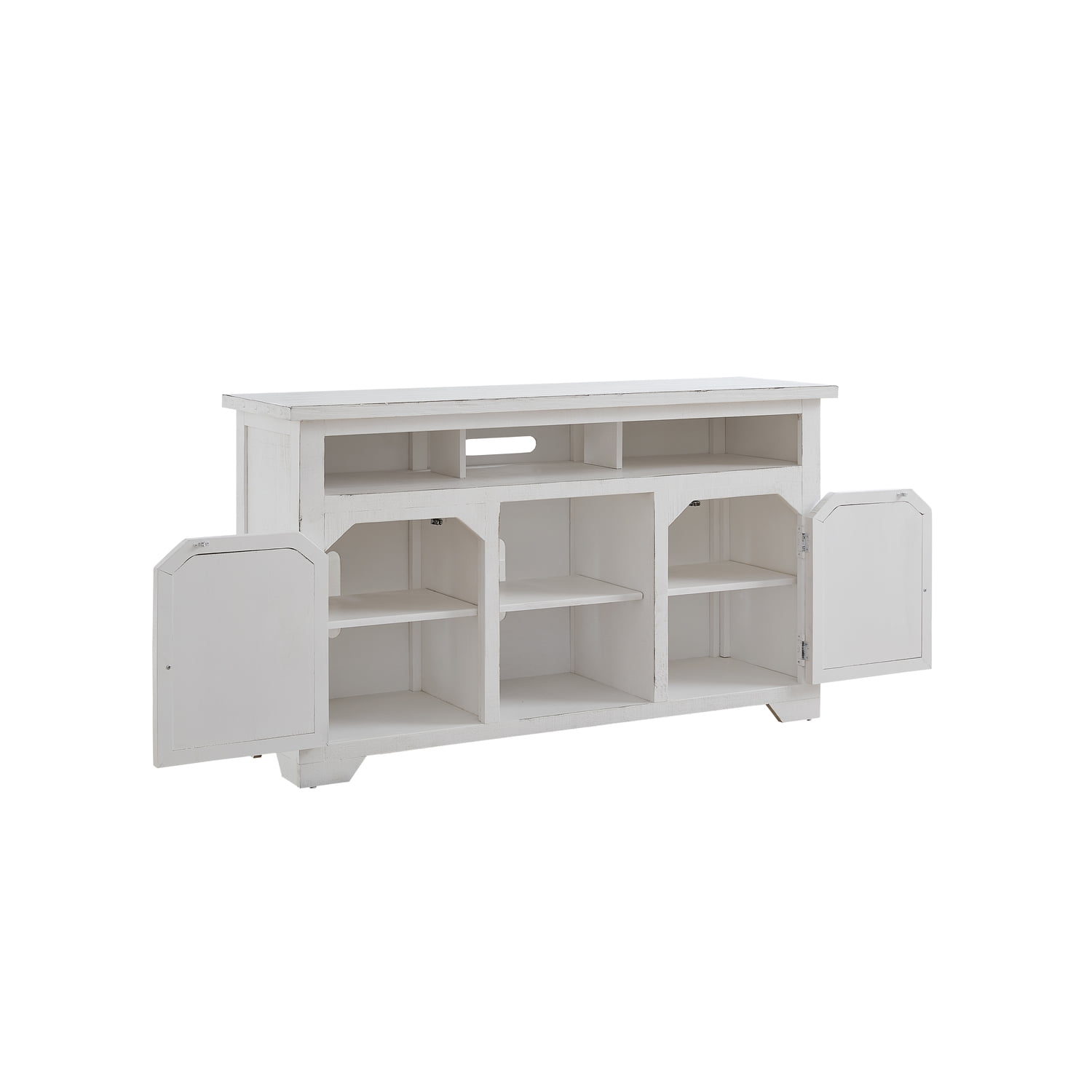 Progressive Furniture Elmhurst Wood 56 Inch TV Console in Cotton White ...