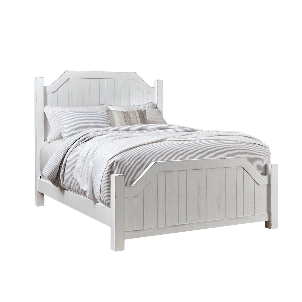 Progressive Furniture Elmhurst Wood King Post Bed in Cotton White ...
