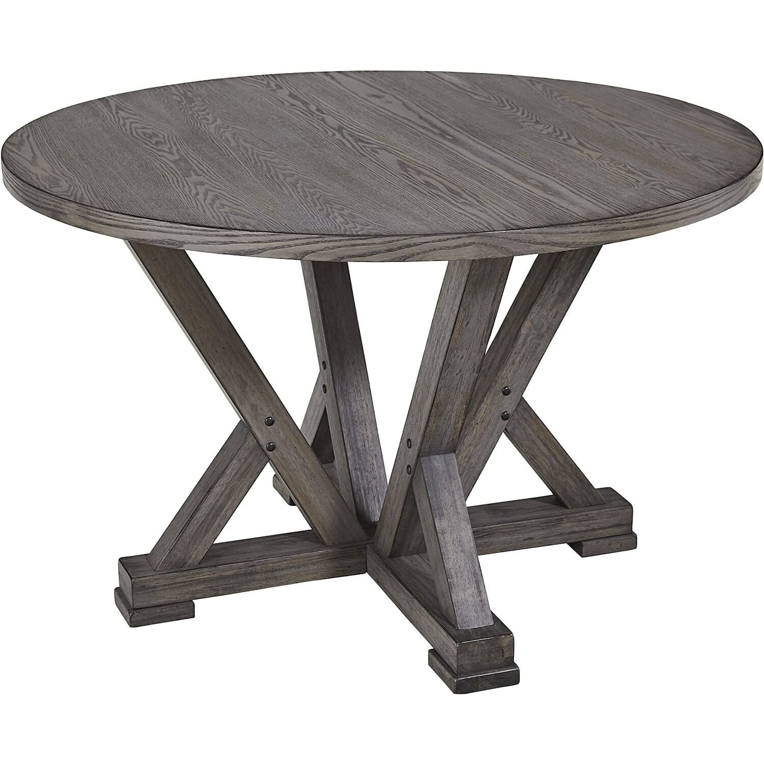 Progressive Furniture Fiji Round Wood Dining Table in Harbor Gray ...