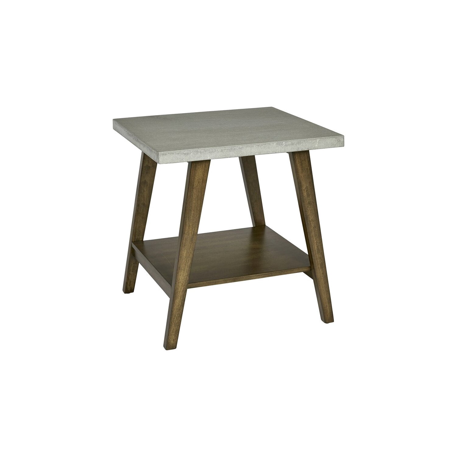 Progressive Furniture Jackson Wood End Table in Concrete Gray/Auburn ...