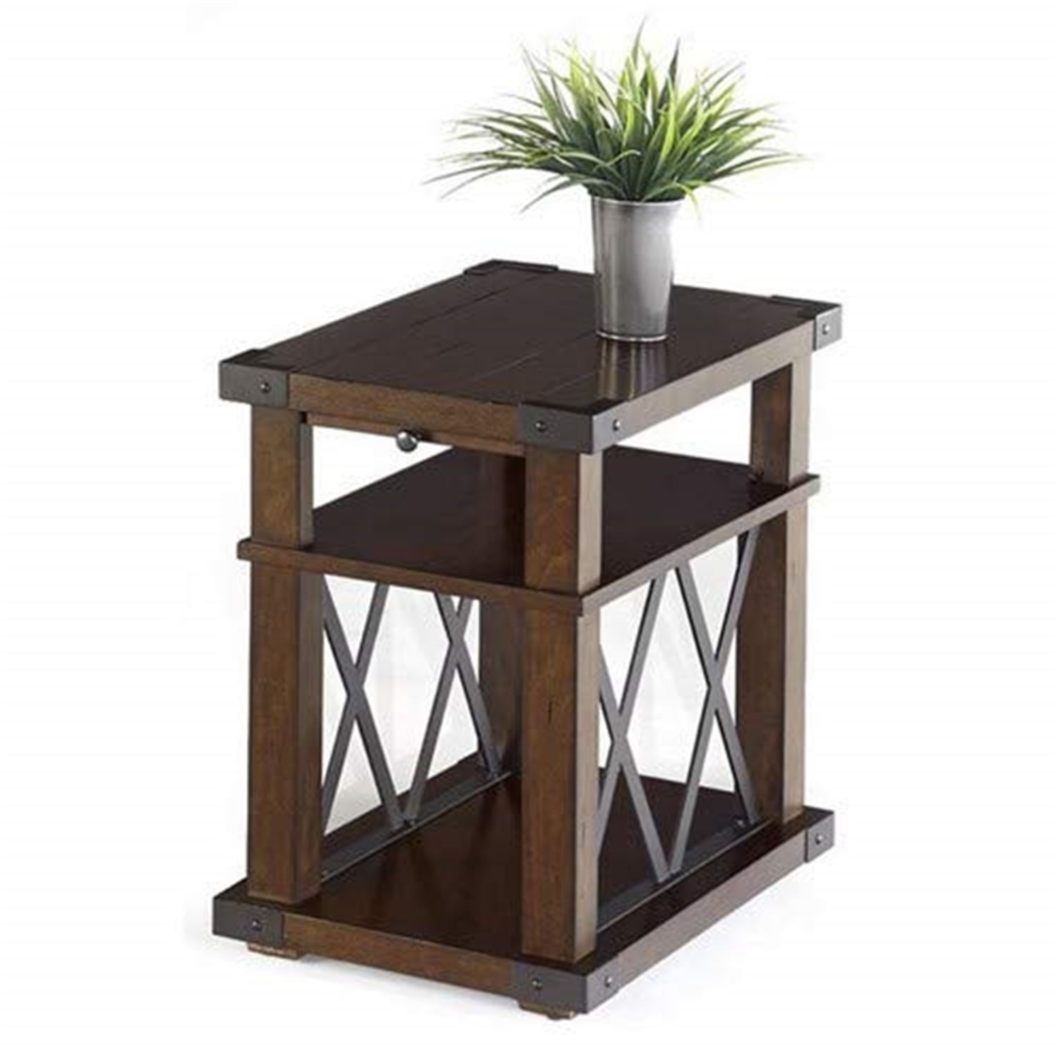 Progressive Furniture Rustic Storage Side Table for Living Room ...