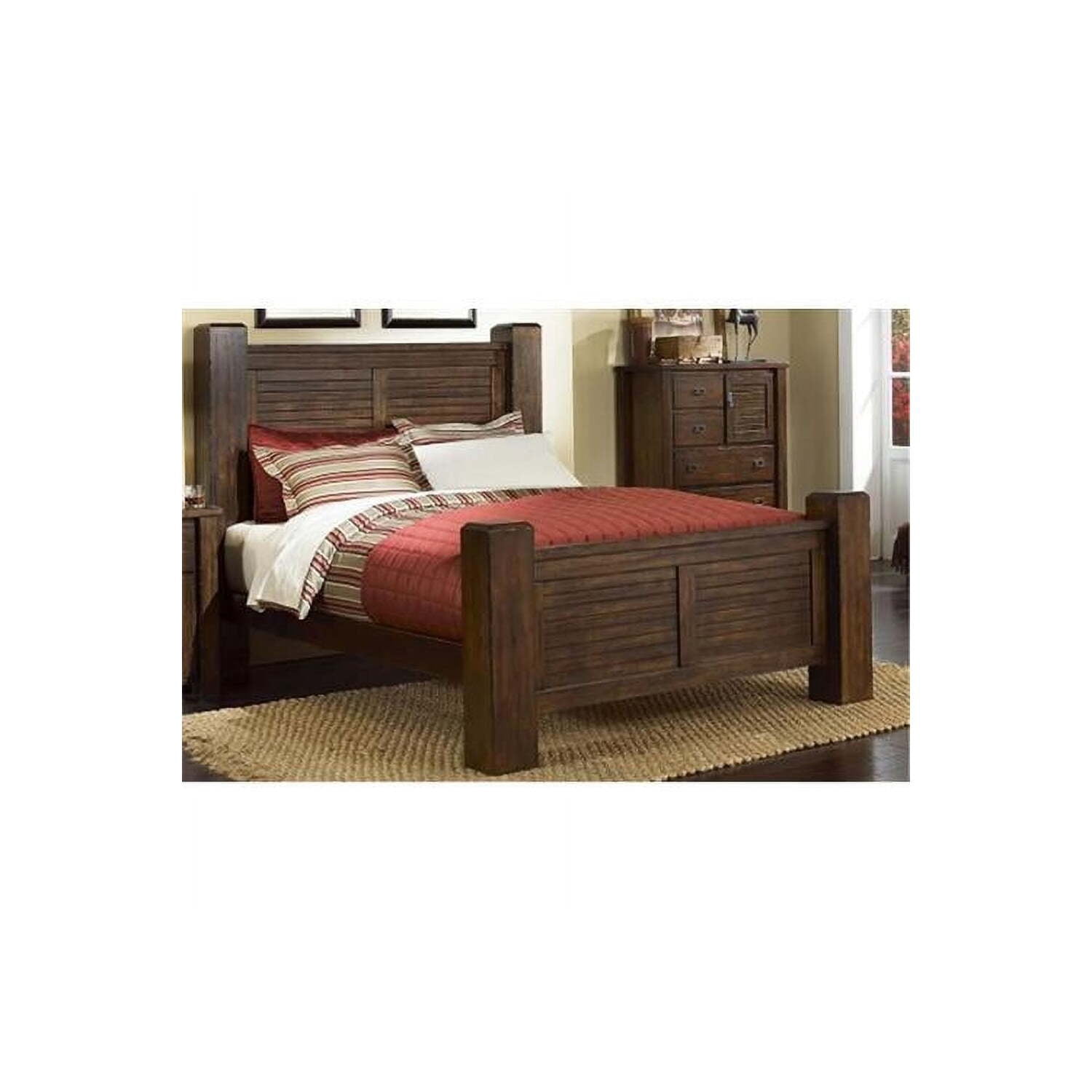 Progressive Furniture P611-95 Trestlewood 6 x 6 King Post Footboard ...