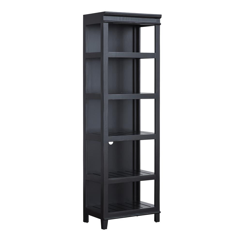 Progressive Furniture Reagan Wood Entertainment Pier Unit in Raven ...