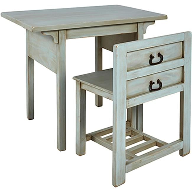 Progressive Furniture Remi Wood Desk with Chair in Light Seafoam Green ...