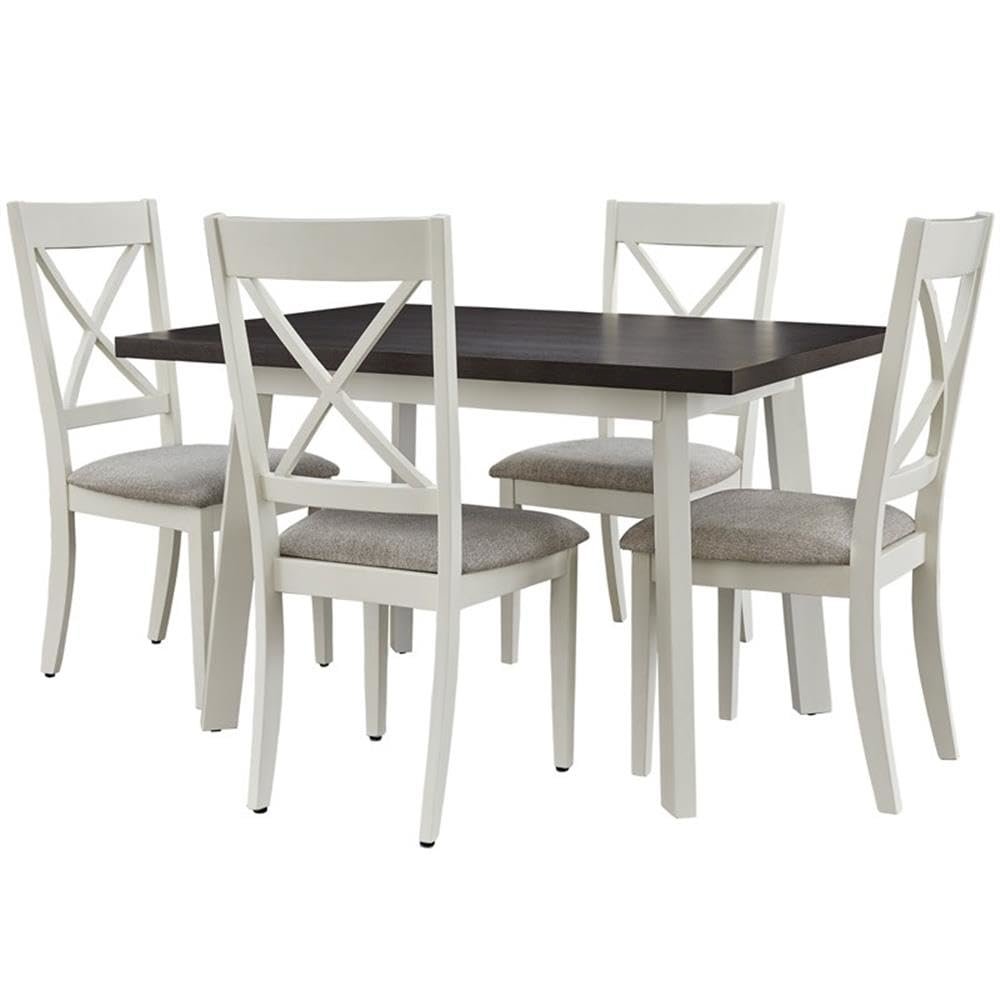 Progressive Furniture Salt & Pepper Wood Dining Table w/4 Chairs ...