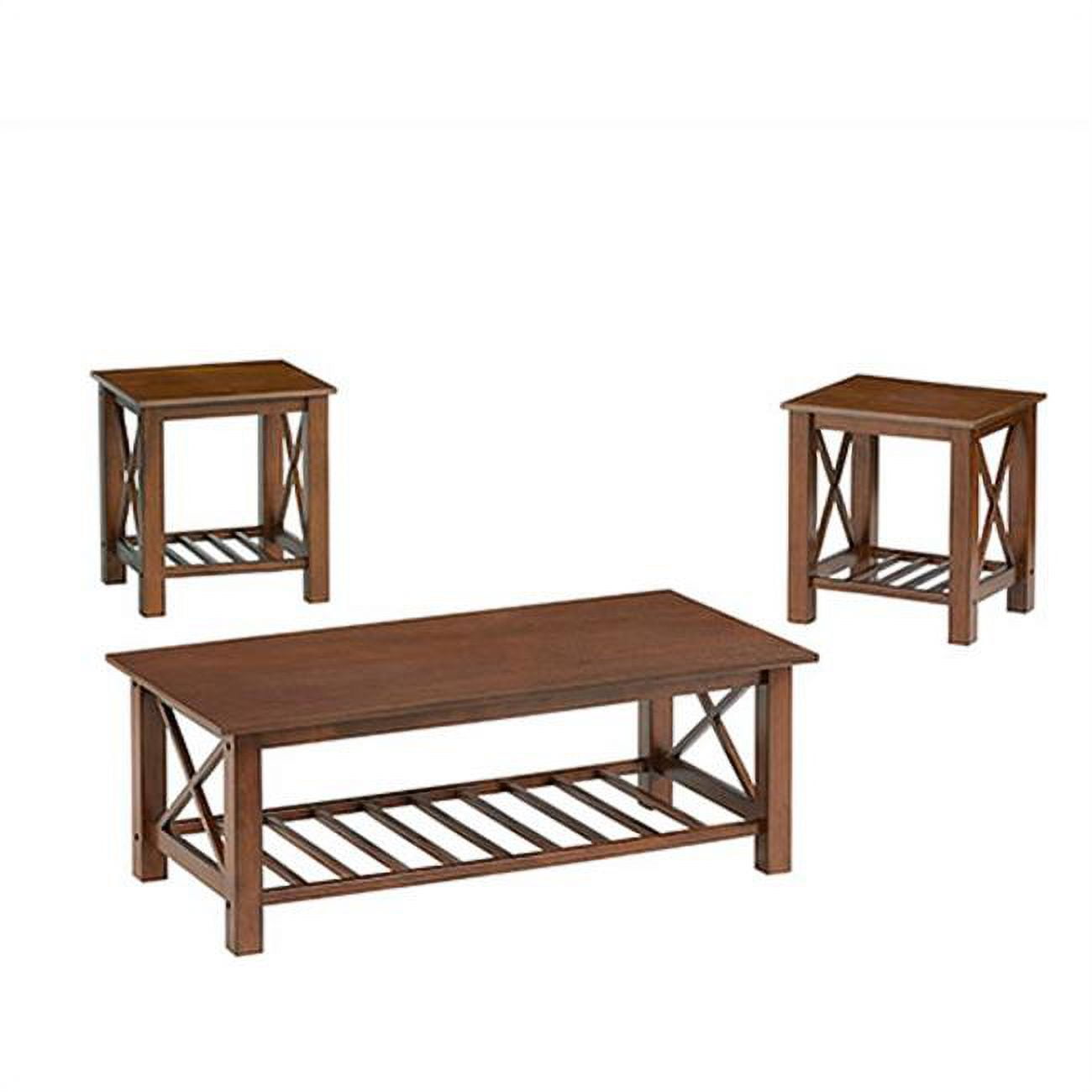 Progressive Furniture Sloan Wood Cocktail Table & 2 End Tables in ...