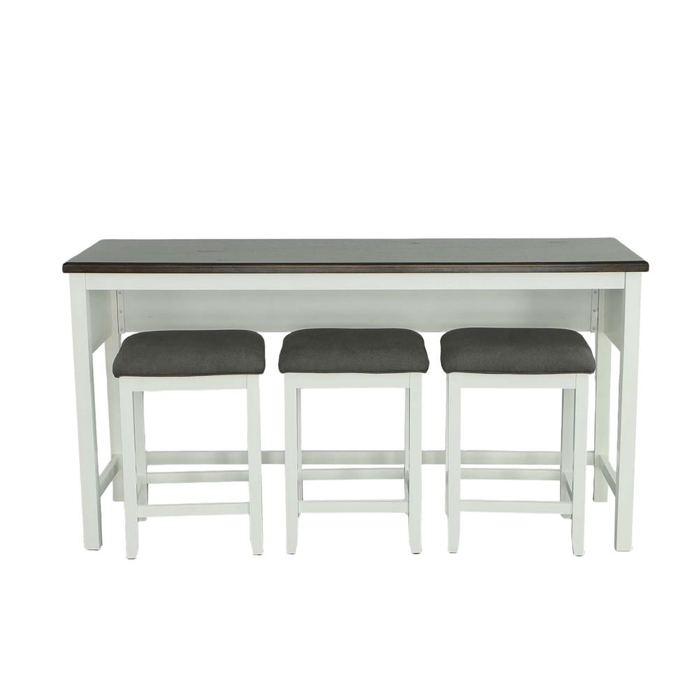 Progressive Furniture Study Hall Wood Counter Table w/ 3 Stools in ...