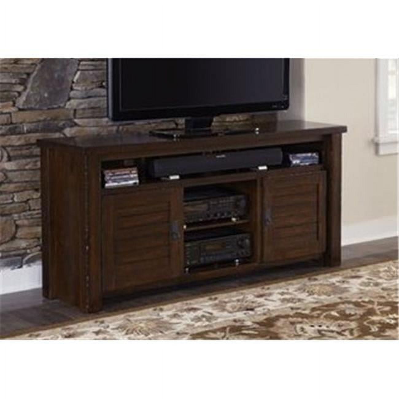 Progressive Furniture Trestlewood Rustic Style 74 in. Media Console ...