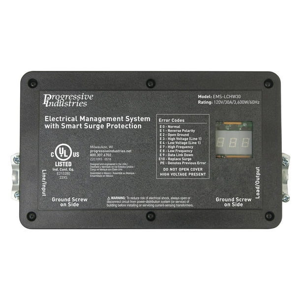Progressive Industries EMS-LCHW30 Hardwired RV Electrical Management ...