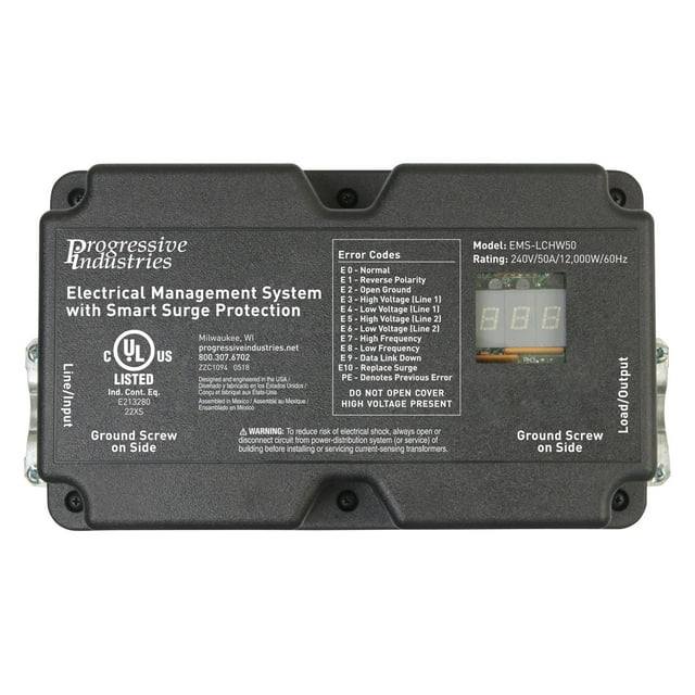 Progressive Industries EMS-LCHW50 - EMS Series 50A Surge Electrical ...