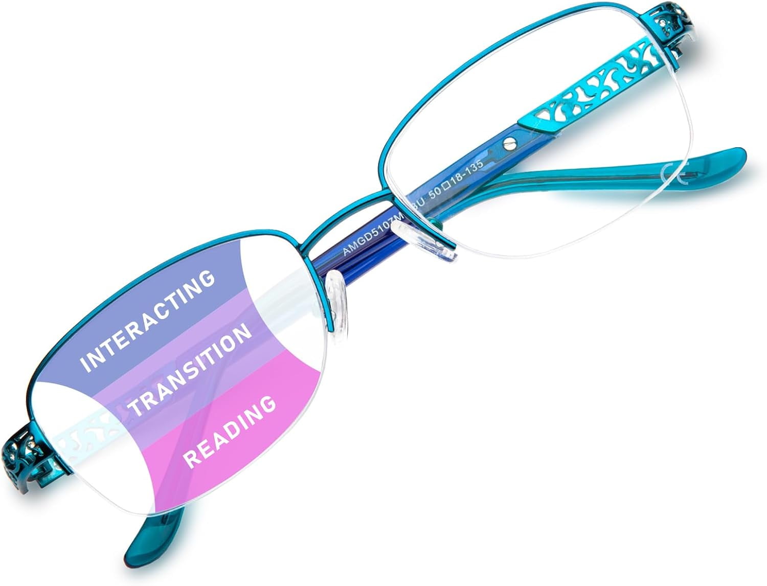 Progressive Multifocal Reading Glasses Women No Line Bifocal Readers ...