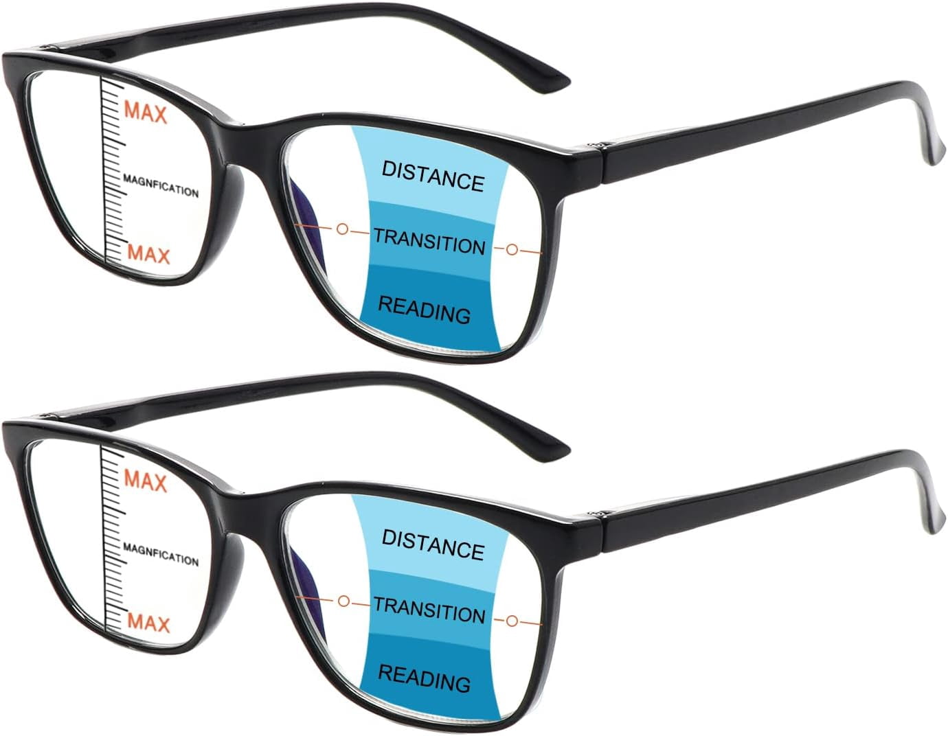 Progressive Multifocus Reading Glasses Blue Light Blocking,Spring Hinge ...