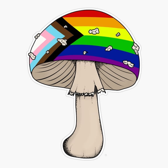 Progressive Mushroomcore Pride Flag Sticker - Walmart.com