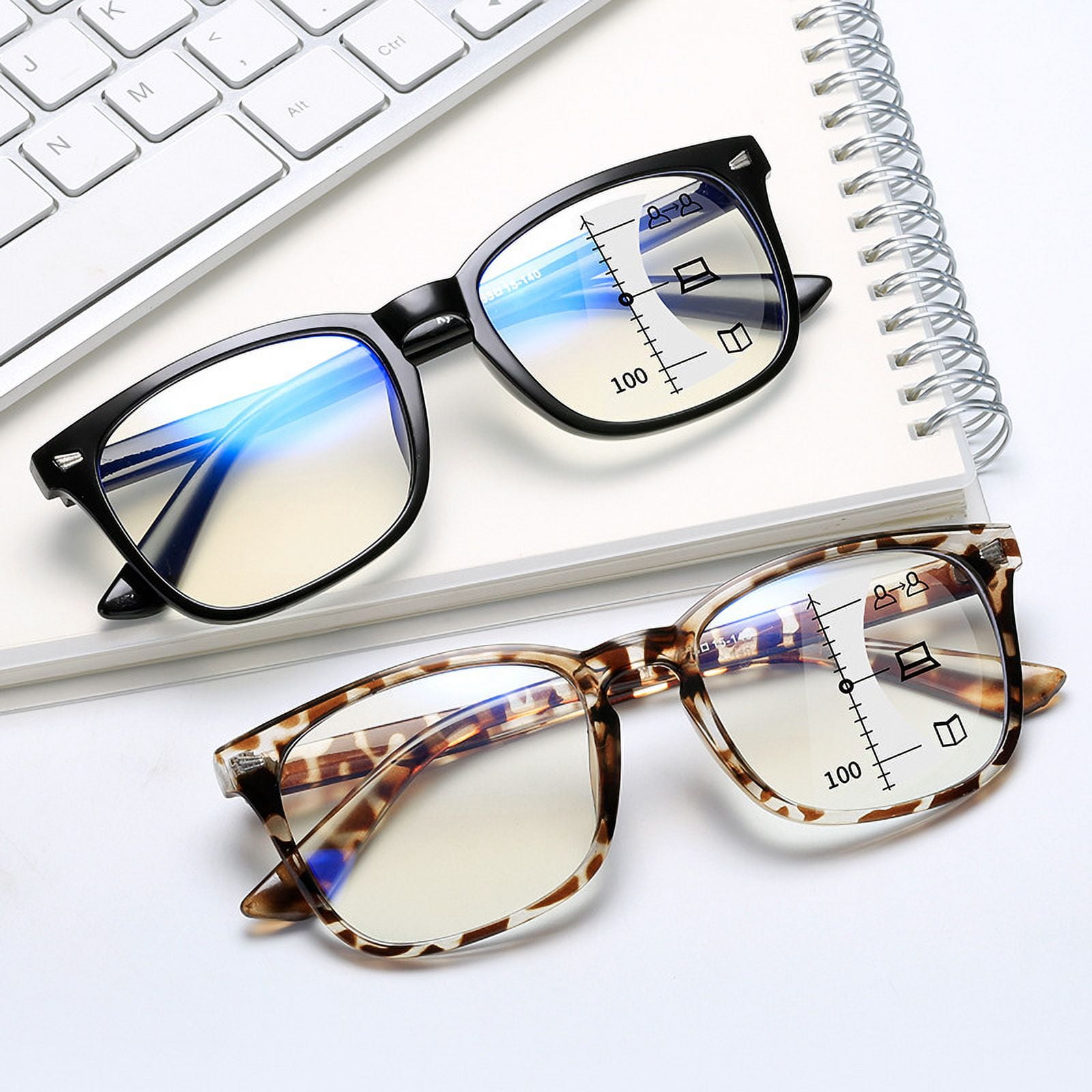 Progressive multi-focus anti-blue light presbyopia glasses smart zoom ...