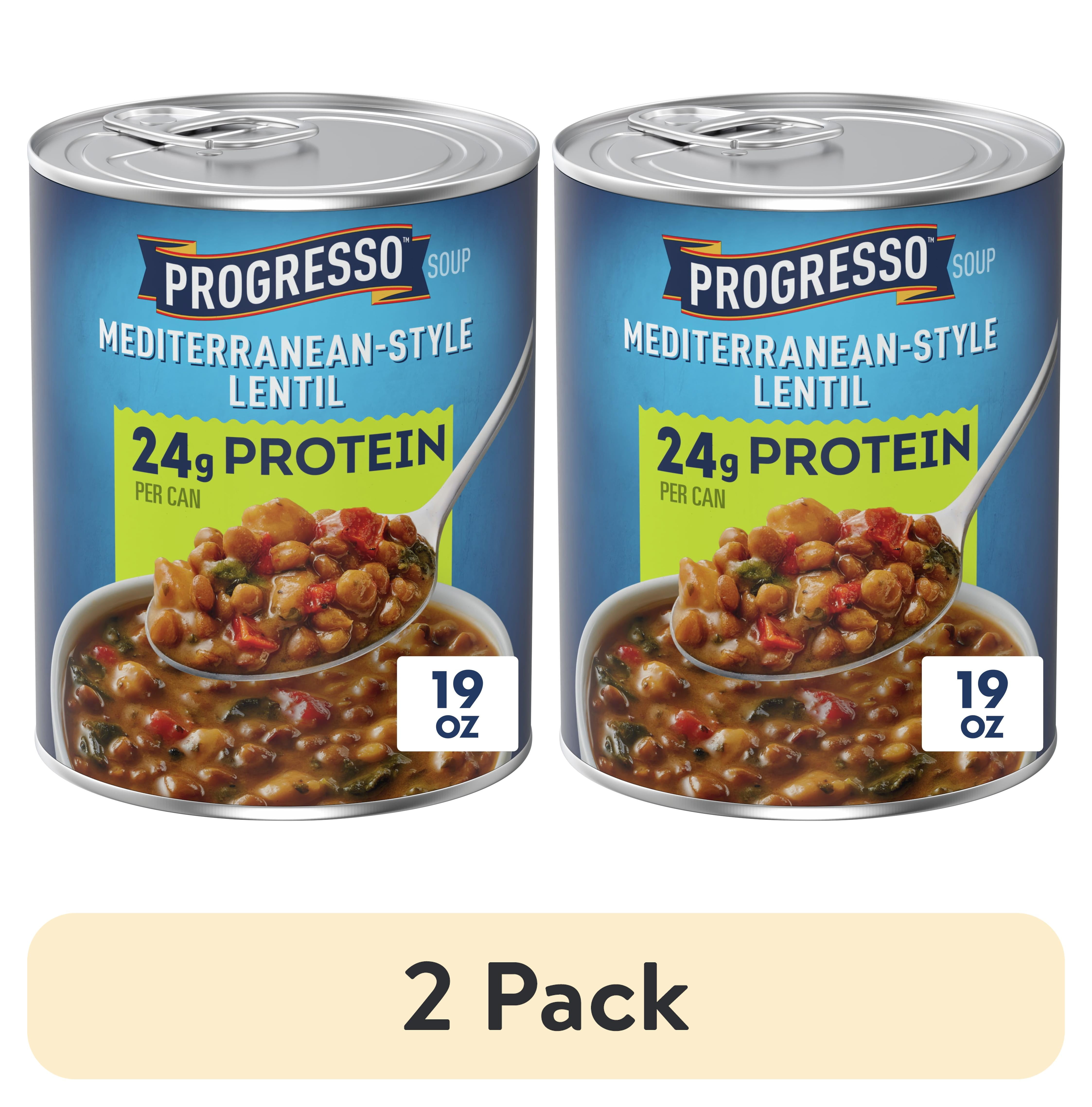 (2 pack) Progresso Mediterranean-Style Lentil Protein Soup, Vegetarian ...