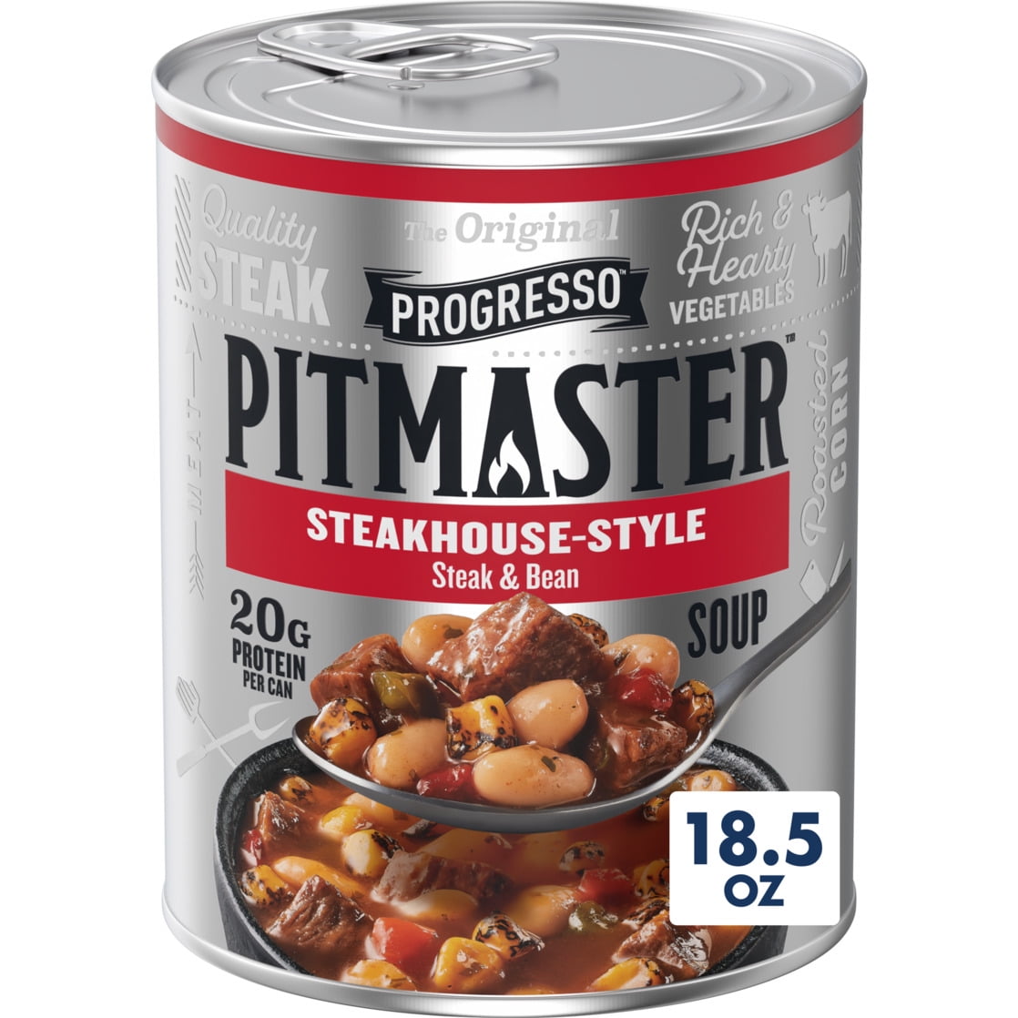 Progresso Steakhouse Style Steak and Bean Soup 18.5 oz Protein-Packed ...