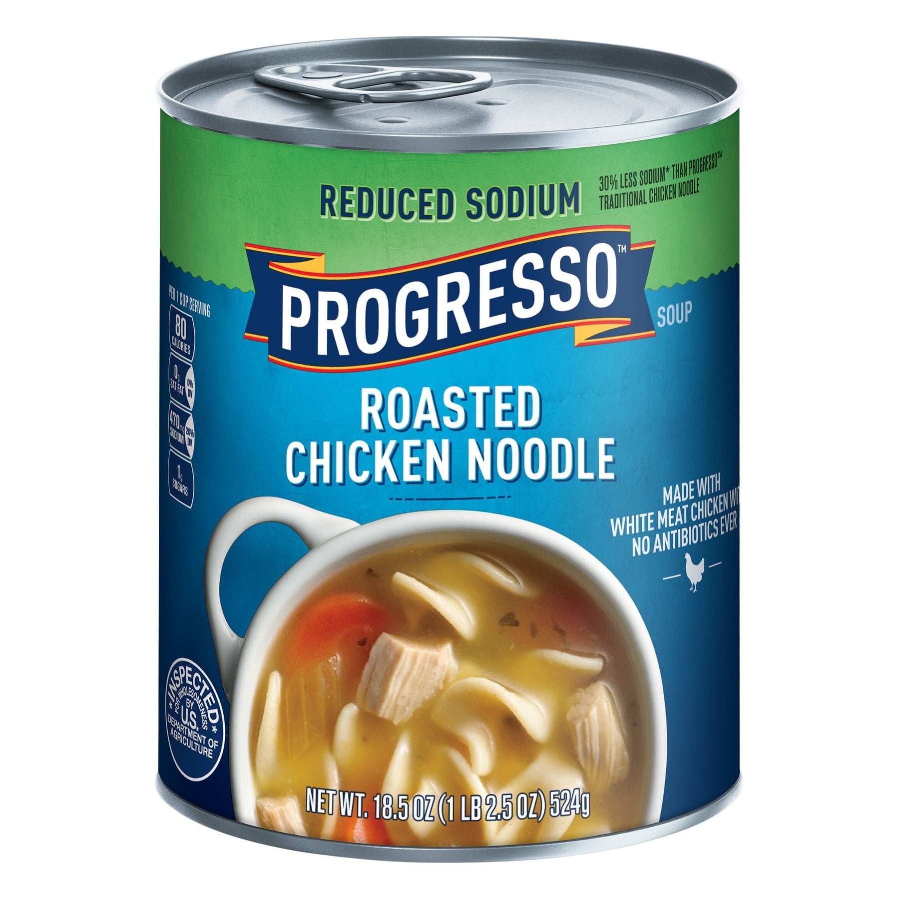 Progresso Reduced Sodium Chicken Noodle Soup, 18.5 oz, Low Fat, No ...