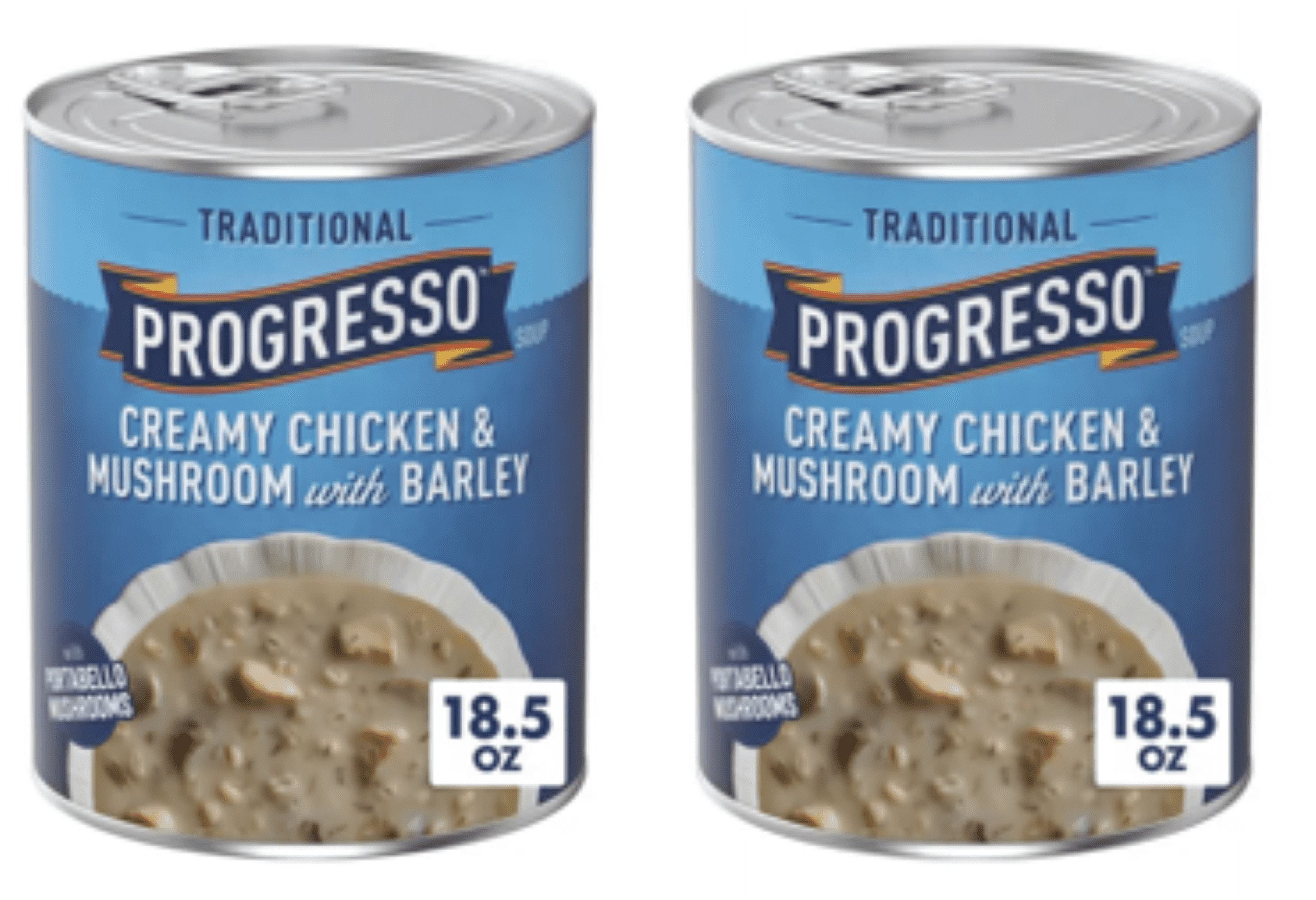Progresso Traditional Creamy Chicken & Mushroom Soup With Barley 18.5oz - Pack of 2, Includes ...