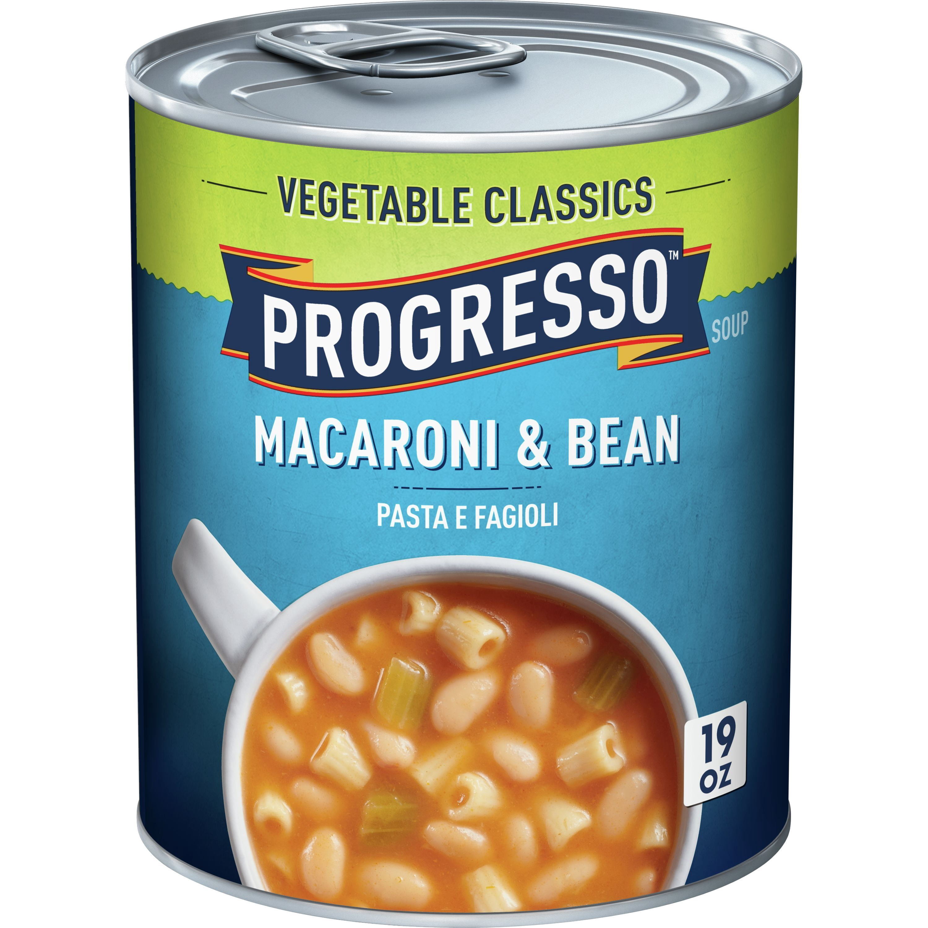 Progresso Vegetable Classics, Macaroni & Bean Canned Soup, 19 oz ...