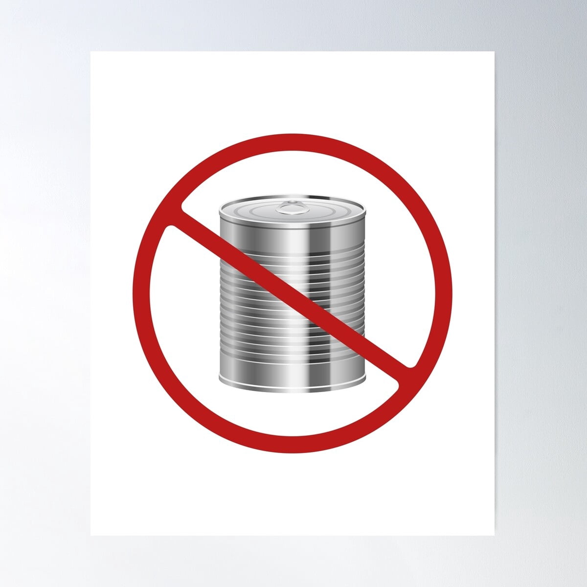 Prohibited Canned Food, Sign, Red, White, Grey, Signage Poster Wall Art ...