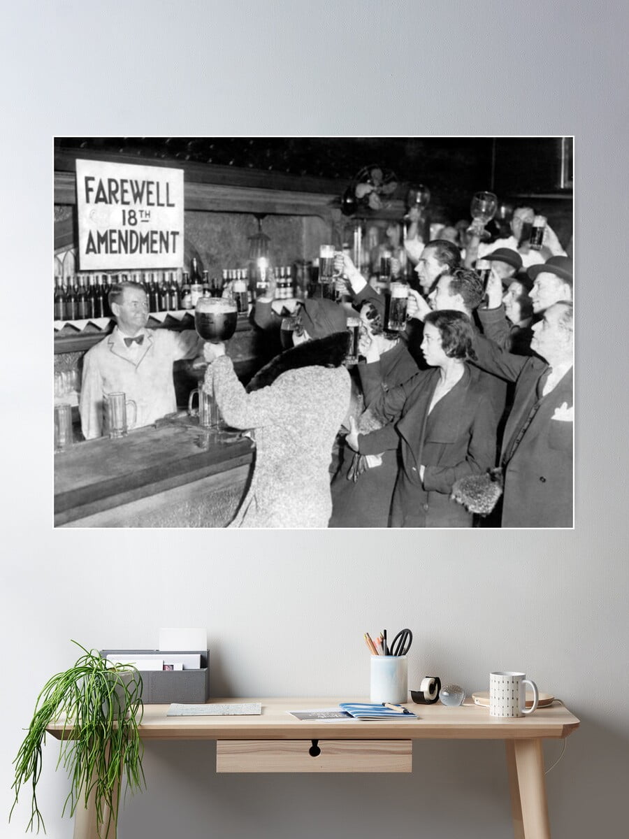 Prohibition Ends 1933 - Farewell 18Th Amendment Poster Wall Art, Modern ...