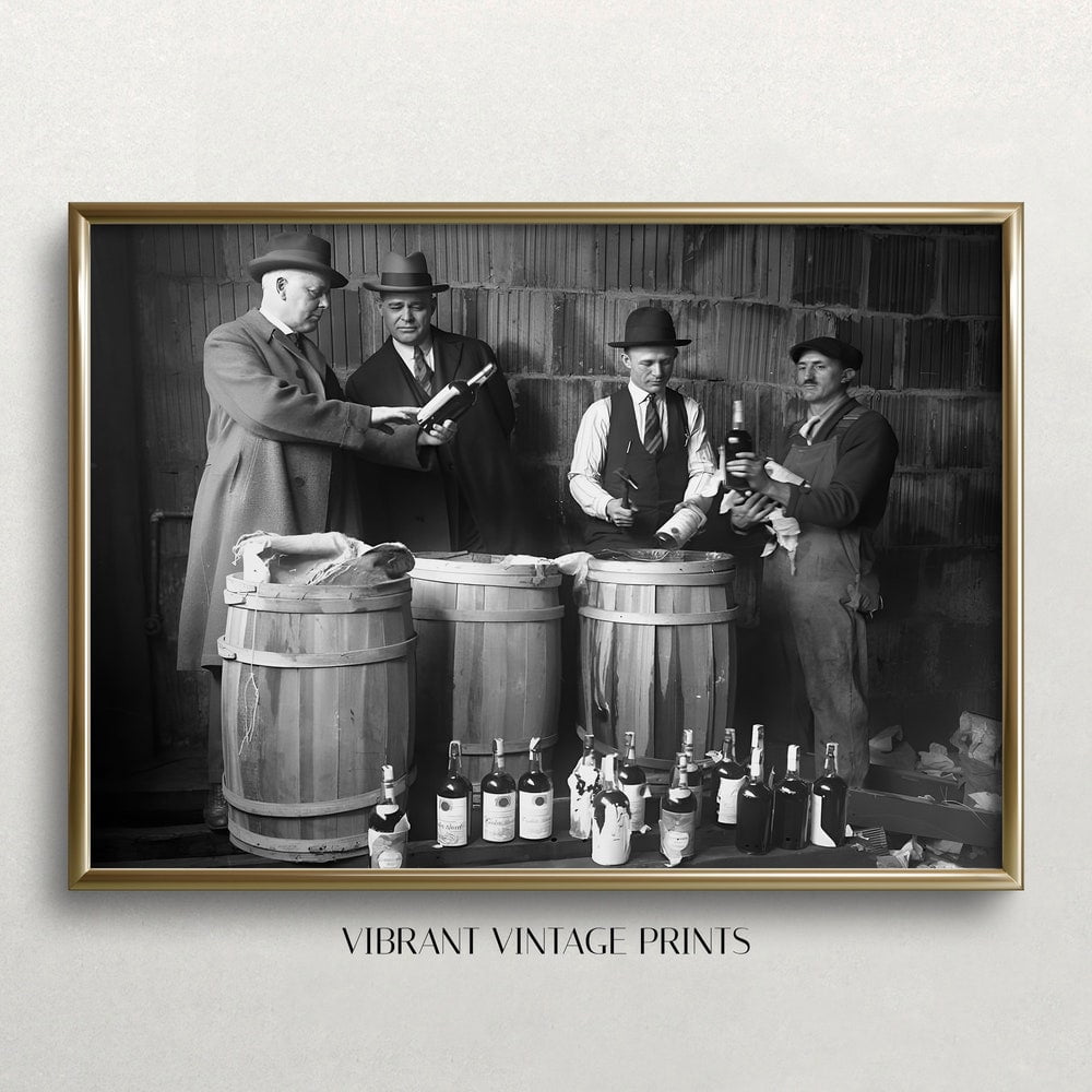 Prohibition Era Art Print, Vintage Black And White Photo UNFRAMED PAPER ...