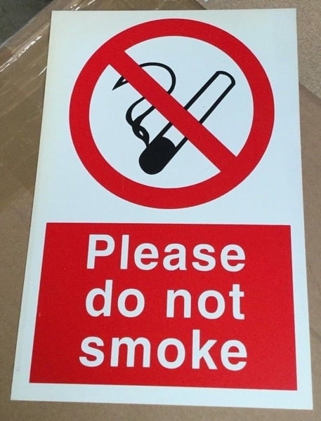 Prohibition Sign - Please Do Not Smoke - Safety Sign Tin Metal Sign ...