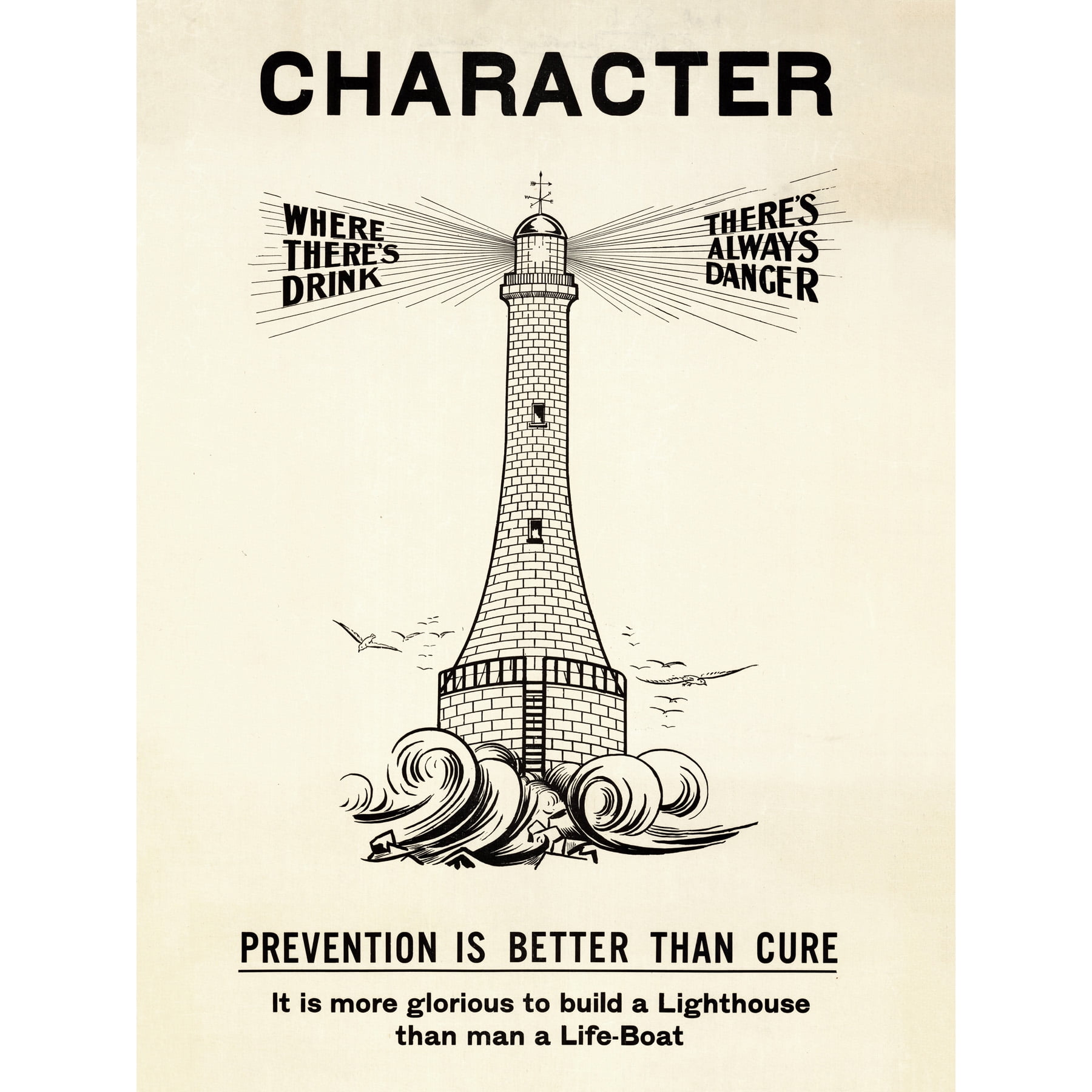 Prohibition Temperance Movement Alcohol Warning Lighthouse Ad Extra ...