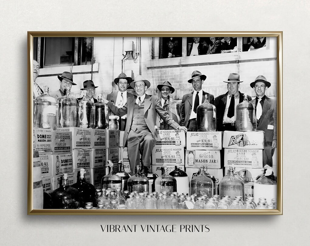 Prohibition Wall Art, Black And White Art, Agents Seize Liquor, Vintage ...