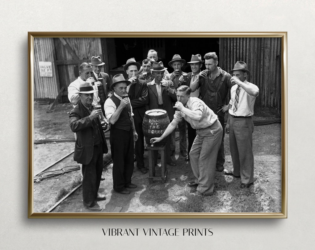 Prohibition Wall Art, Black And White Art, Vintage Wall Art, Bar Cart ...